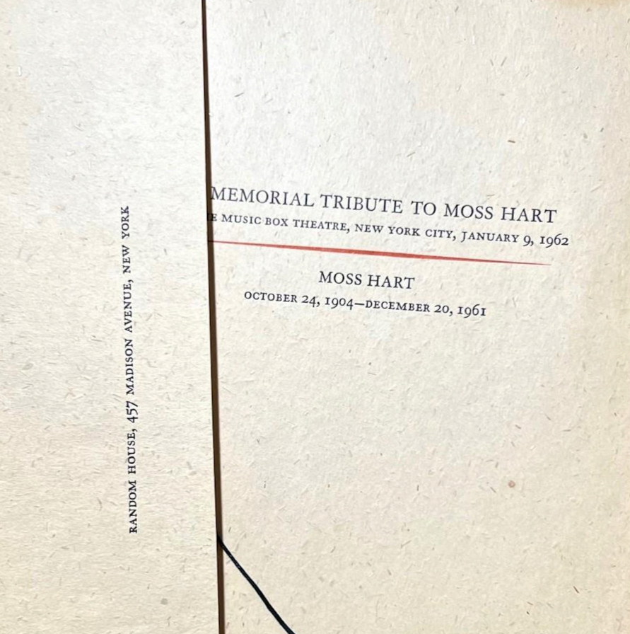 A Memorial Tribute to Moss Hart – Glenn Horowitz Bookseller