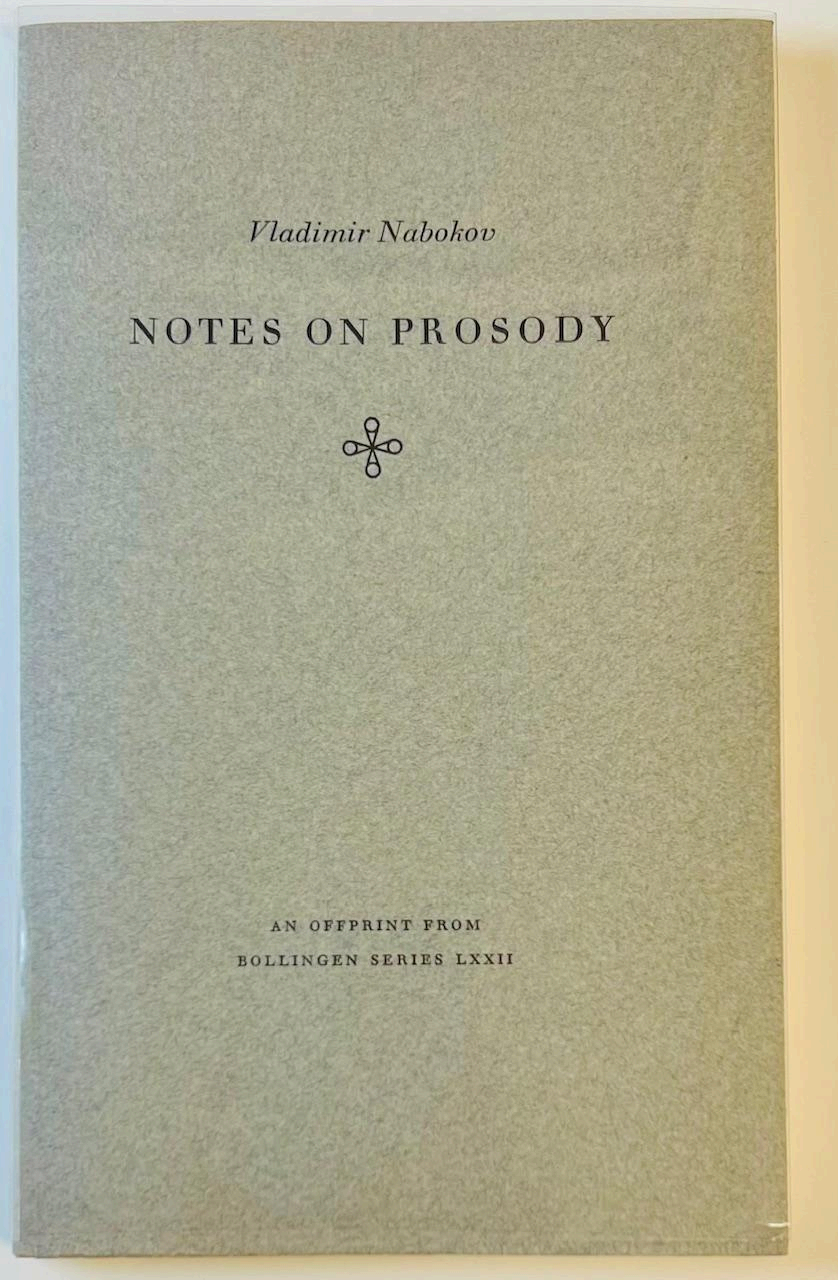 NABOKOV, Vladimir | Notes on Prosody – Glenn Horowitz Bookseller